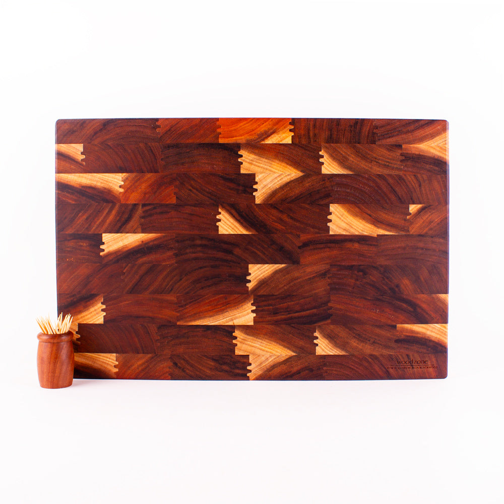 End Grain Chopping Board, Small, Blackwood | Woodzone NZ Made Woodware ...