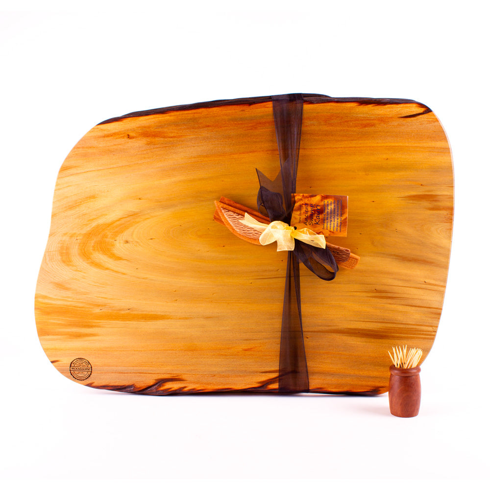 Ancient Kauri Rustic Natural Edge Board and Knife Set | Woodzone NZ ...