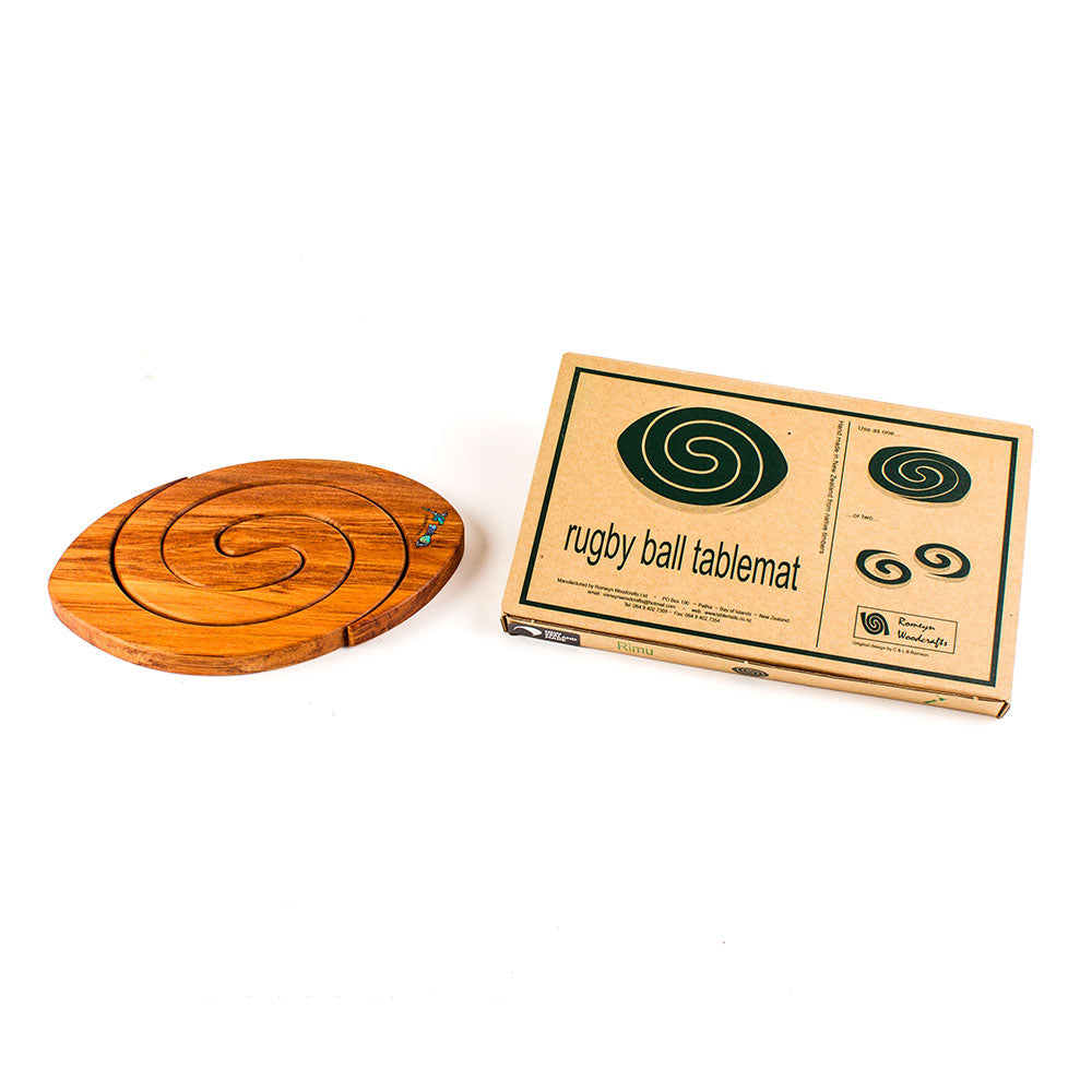 2 in 1 Rugby Table Mat Mini | Woodzone NZ Made Woodware & Gifts